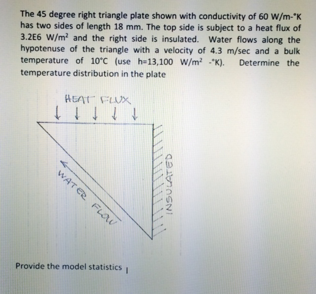 The 45 degree right triangle plate shown with | Chegg.com
