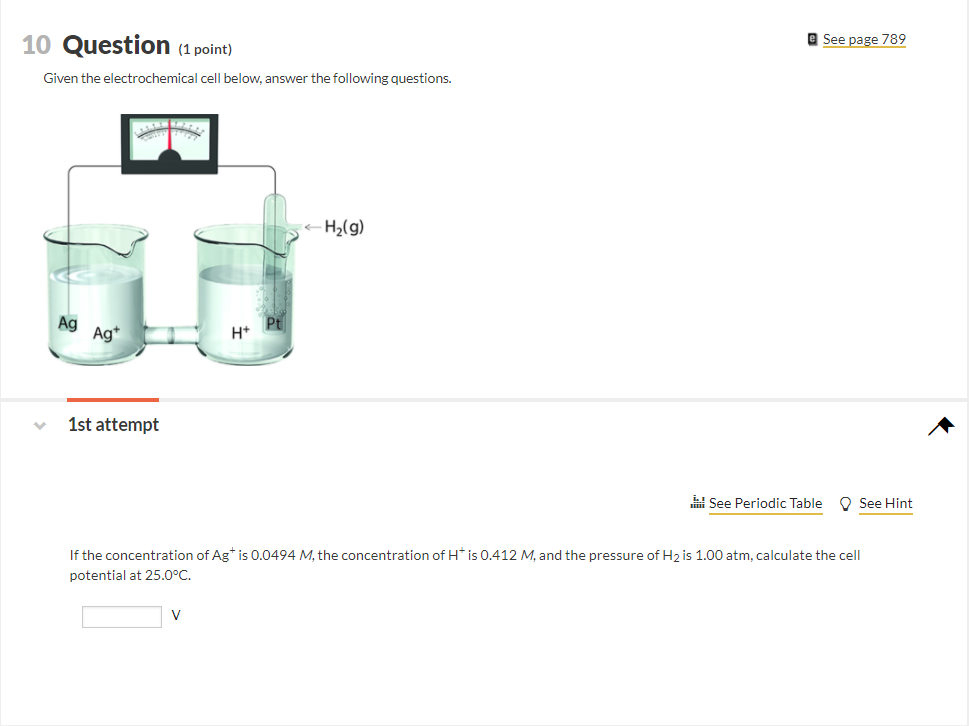 Solved 10 Question (1 point) QSee page 789 Given the | Chegg.com