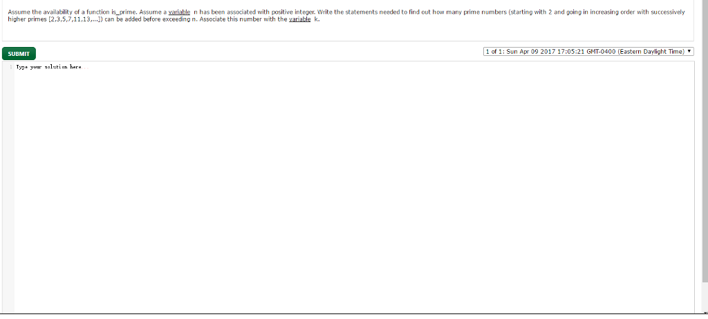 Solved Assume the availability of a function is_prime. | Chegg.com