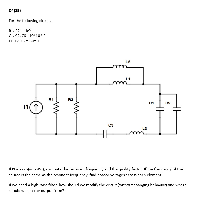 Solved For the following circuit, R1, R2 = 1k ohm C1, C2, | Chegg.com