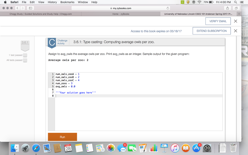 Solved Assign to avg_owls the average owls per zoo. Print | Chegg.com