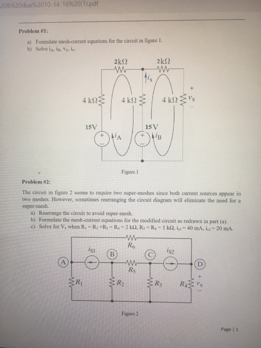Solved Formulate mesh-current equations for the circuit in | Chegg.com