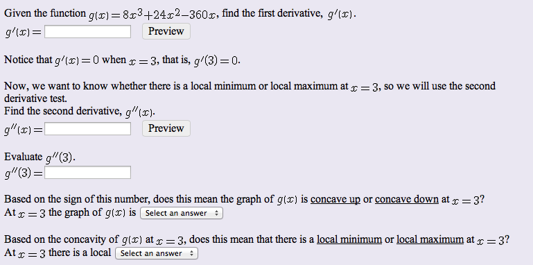Solved Given the function g(X) = 8x^3+24x^2-360x, find the | Chegg.com