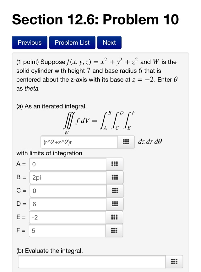 Solved Section 12.6: Problem 10 Previous Problem List Next | Chegg.com