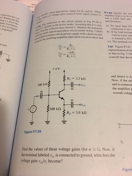 Solved Than 10mV). Find appropriate values for R_1 and R_c. | Chegg.com