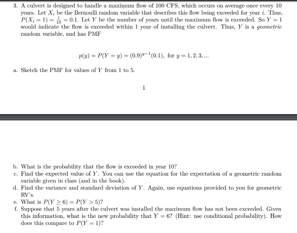 Solved A culvert is designed to handle a maximum flow of 100 | Chegg.com
