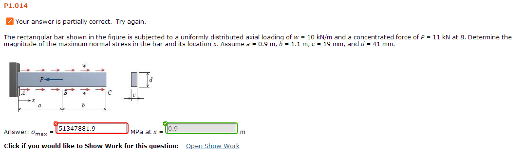 Solved P1.014. Your answer is partially correct. Try again. | Chegg.com