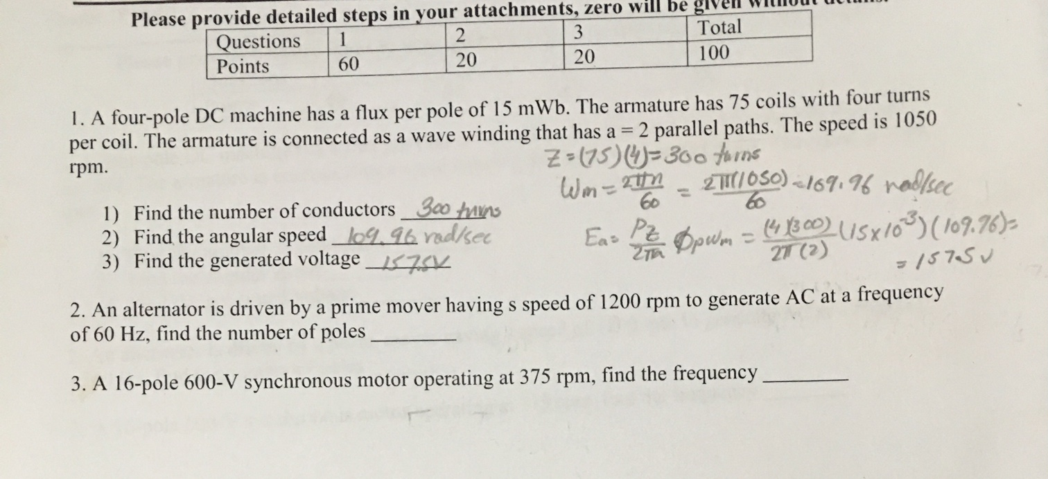 Solved A four-pole DC machine has a flux per pole of 15 m | Chegg.com