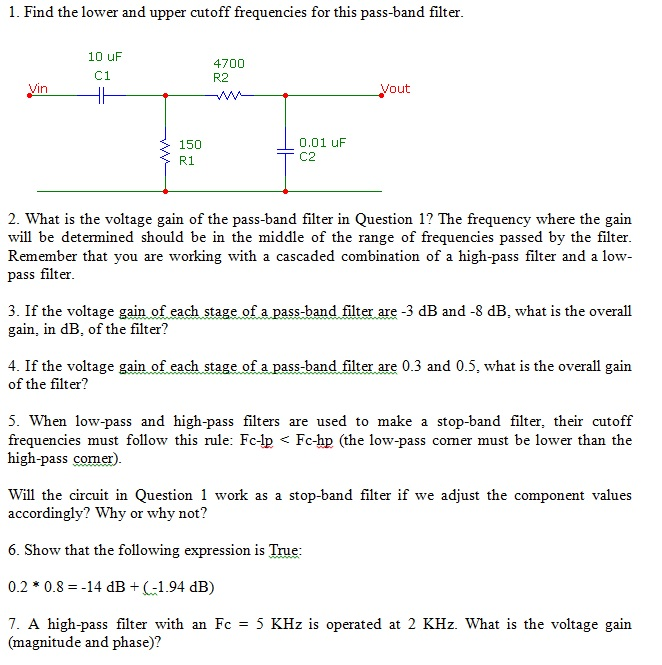 Find The Lower And Upper Cutoff Frequencies For Th... | Chegg.com