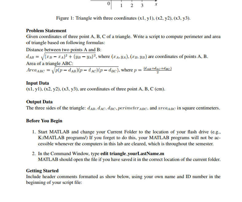 Solved 0 Figure 1: Triangle with three coordinates (xl, y1), | Chegg.com