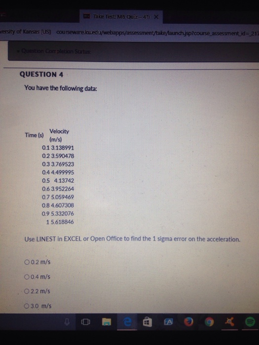 You Have The Following Data Use Linest In Excel Or