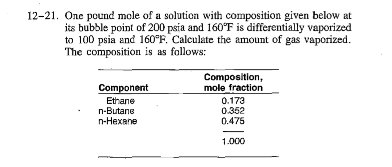 Solved 12-21. One pound mole of a solution with composition | Chegg.com