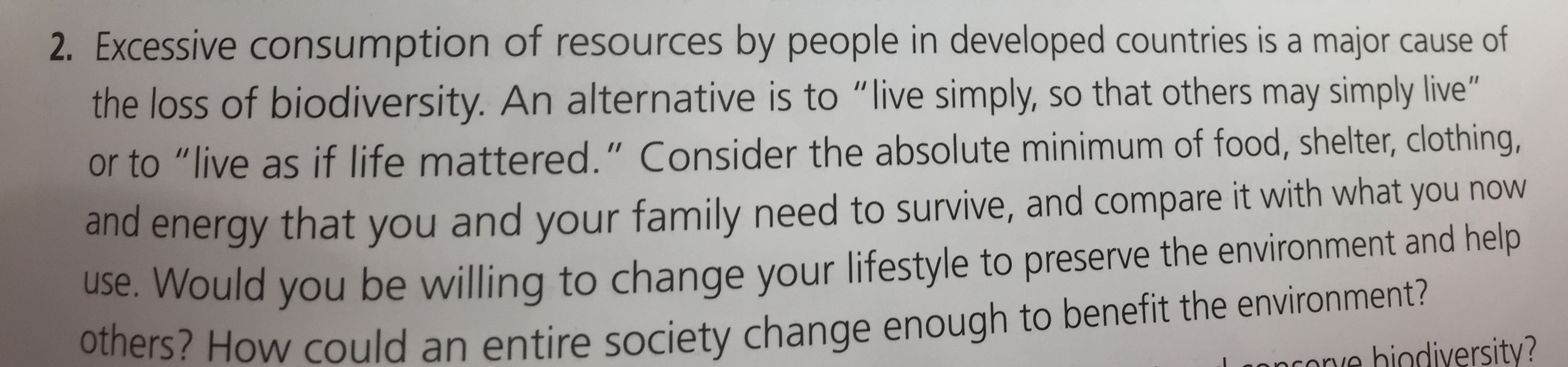 Solved Excessive consumption of resources by people in | Chegg.com