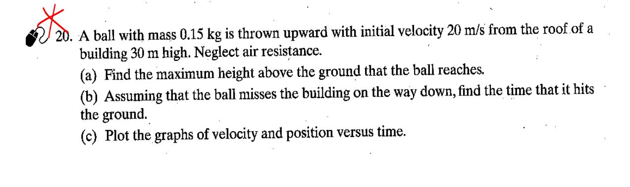Solved A Ball With Mass 0 15 Kg Is Thrown Upward With