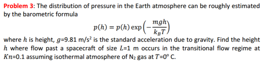 The distribution of pressure in the Earth atmosphere | Chegg.com