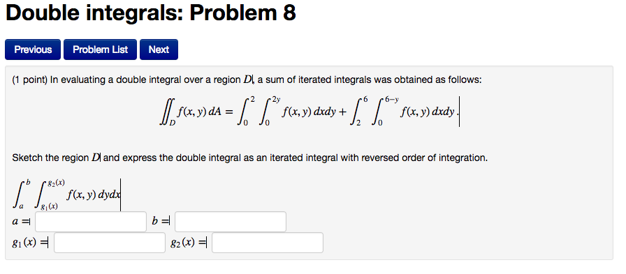 Solved In evaluating a double integral over a region D|, a | Chegg.com