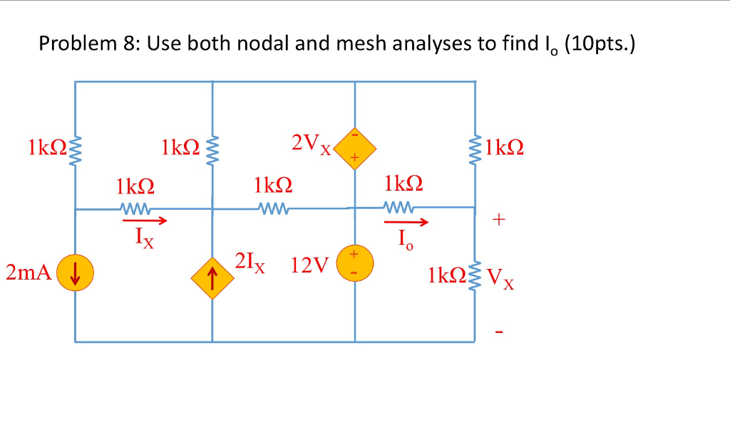 Solved Use both nodal and mesh analyses to find l_0 | Chegg.com