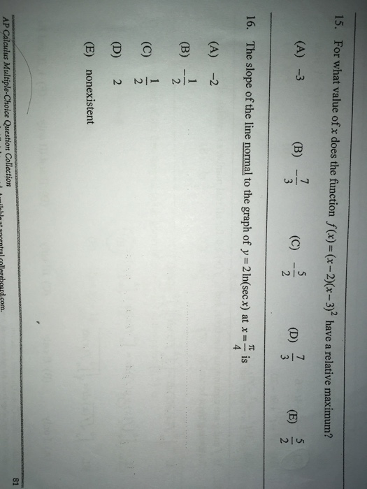 Solved For what value of x does the function f(x) = (x - | Chegg.com