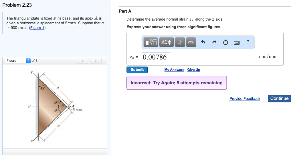 Solved The triangular plate is fixed at its base, and its | Chegg.com