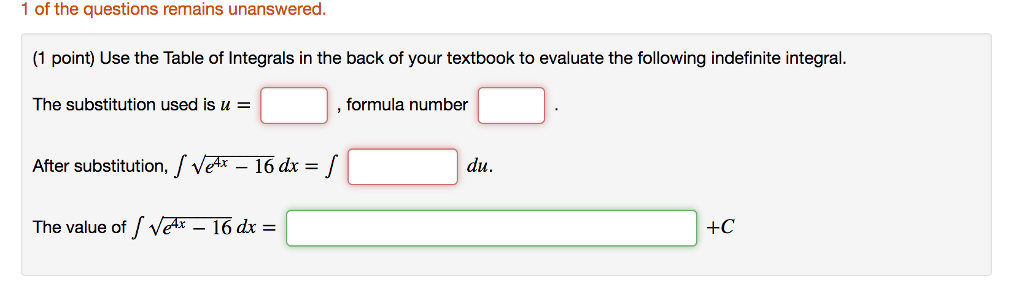 Solved Use the Table of Integrals in the back of your | Chegg.com