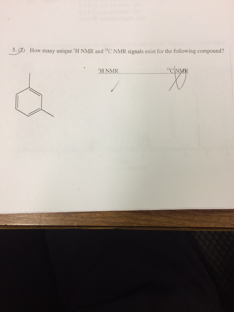 Solved How many unique 1H NMR and 13C NMR signals exsit for | Chegg.com