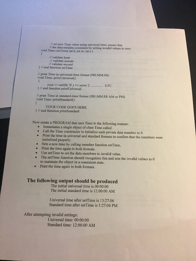 Solved / set new Time value using universal time; ensure | Chegg.com