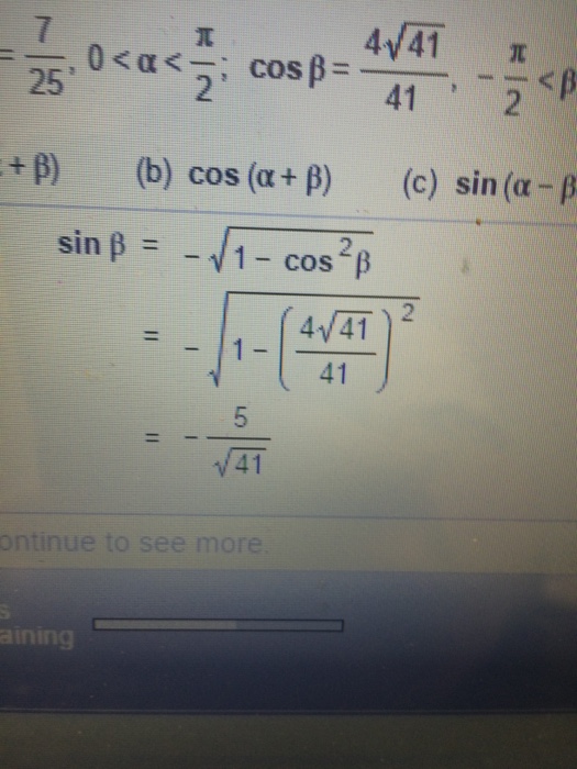 Solved cos (alpha + beta) sin beta = - squareroot 1 - cos^2 | Chegg.com
