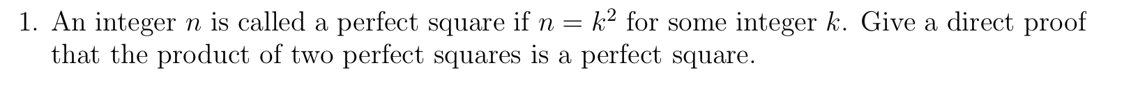 Solved An integer n is called a perfect square if n = k^2 | Chegg.com