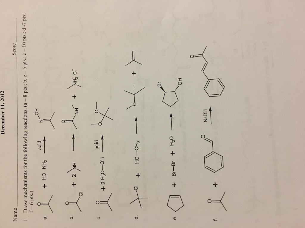 Solved Draw mechanisms for the following reactions. | Chegg.com