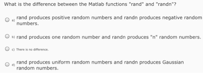 Solved What is the difference between the Matlab functions | Chegg.com