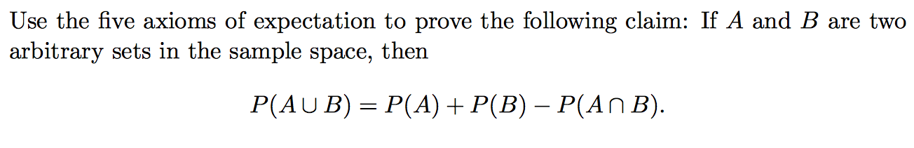 Solved Use the five axioms of expectation to prove the | Chegg.com