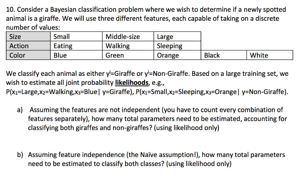 10 Consider A Bayesian Classification Problem Where 