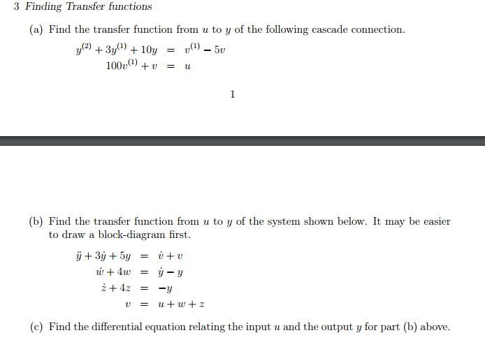 Solved 3 Finding Transfer functions (a) Find the transfer | Chegg.com