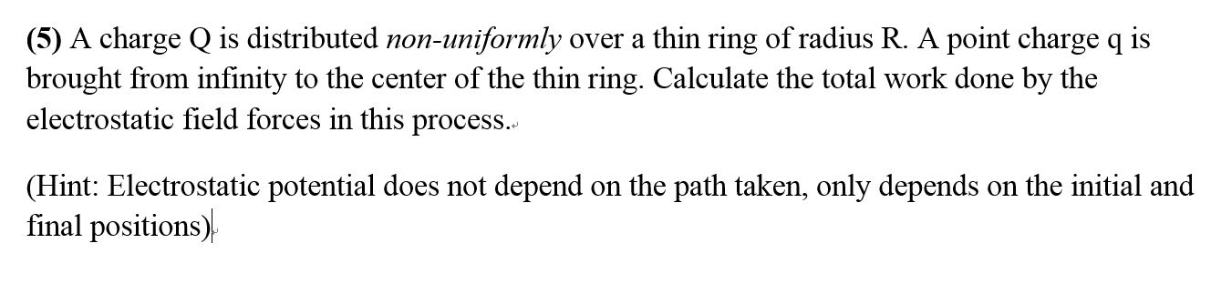 A charge Q is distributed non-uniformly over a thin | Chegg.com
