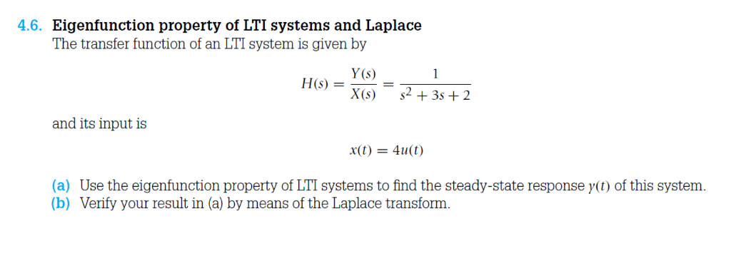 Solved Eigenfunction property of LTI systems and Laplace | Chegg.com