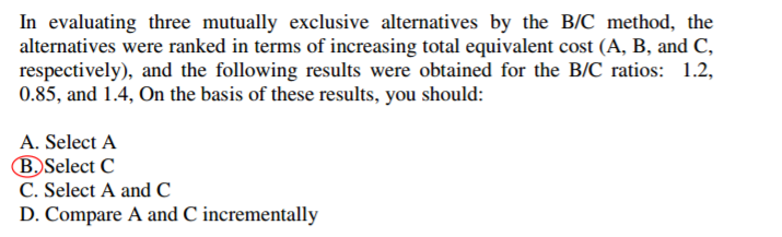 Solved In evaluating three mutually exclusive alternatives | Chegg.com
