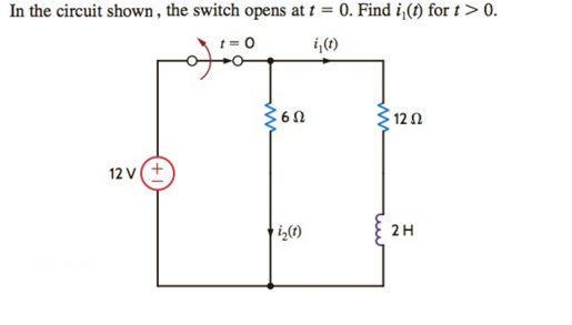 Solved In the circuit shown, the switch opens at t = 0. Find | Chegg.com