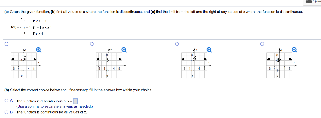 Solved (a) Graph the given function, (b) find all values of | Chegg.com