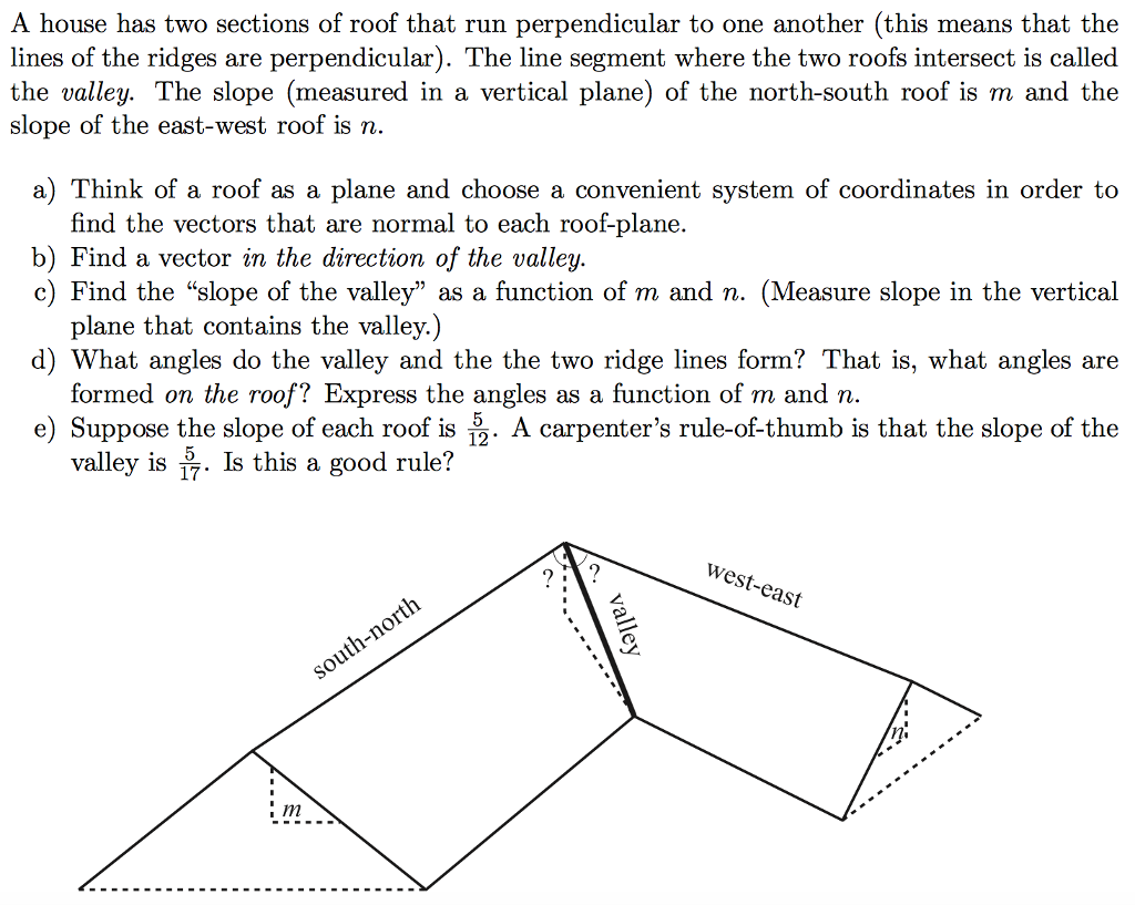 A house has two sections of roof that run | Chegg.com