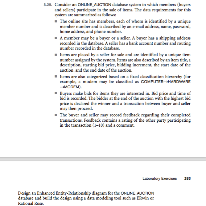 Solved Consider an ONLINE AUCTION database system in which | Chegg.com