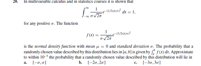 Solved In multivariable calculus and in statistics courses | Chegg.com