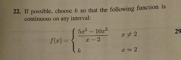 Solved 22. If possible, choose k so that the following | Chegg.com