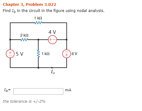 Solved Find Io in the circuit in the figure using nodal | Chegg.com