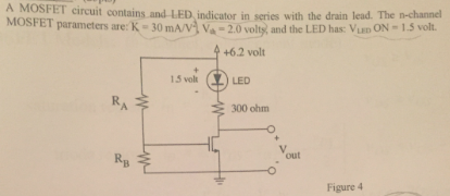 Solved A MOSFET circuit contains and-LED indicator in series | Chegg.com