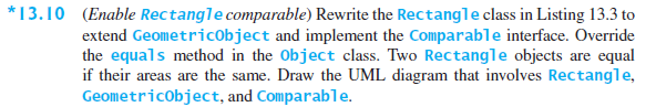 Solved 13.10 (Enable Rectangle comparable) Rewrite the | Chegg.com