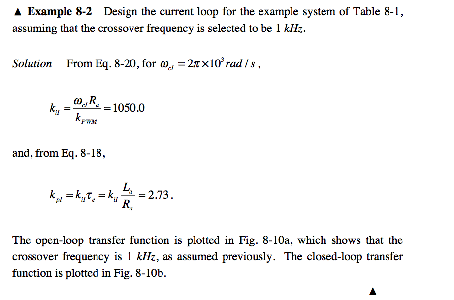Solved 8-4 In designing the speed loop of Example 8-3, | Chegg.com