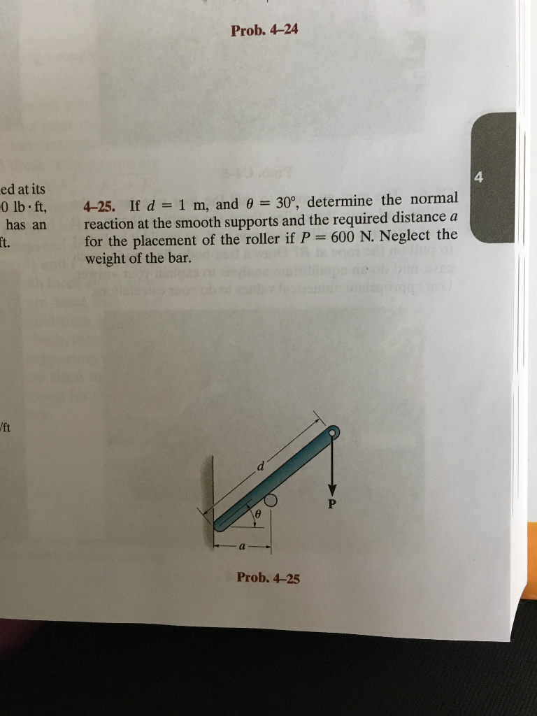 Solved If d=1m and theta=30 determine the normal reaction at | Chegg.com