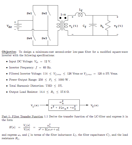 Solved LE Sw1 Sw2 dc_ Sw4 Sw3 Objective: To design a | Chegg.com
