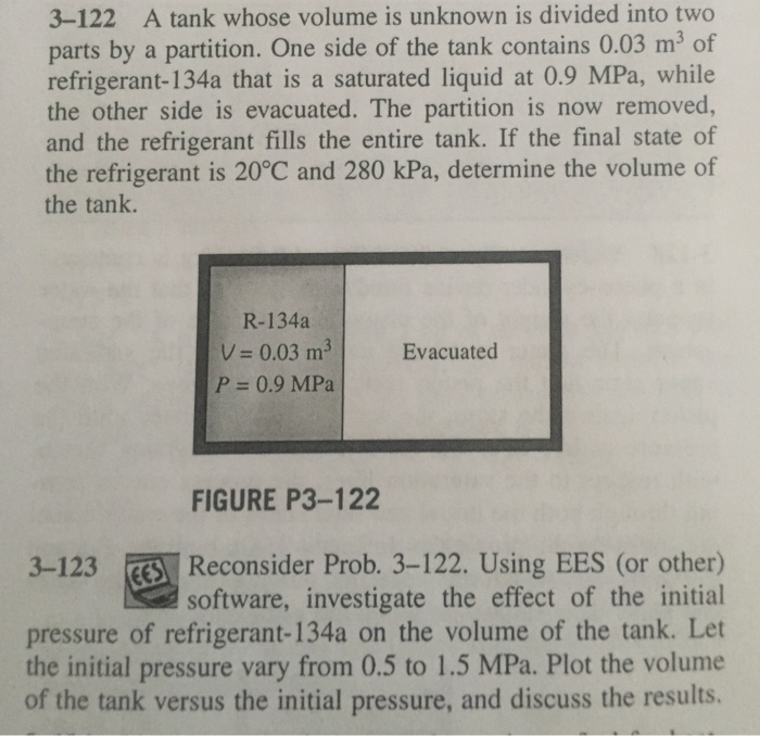 Solved A tank whose volume is unknown is divided into two | Chegg.com