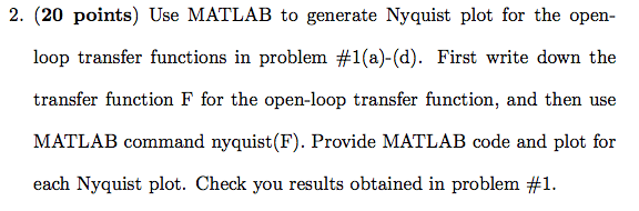 Solved Draw the Nyquist plot for the following open-loop | Chegg.com
